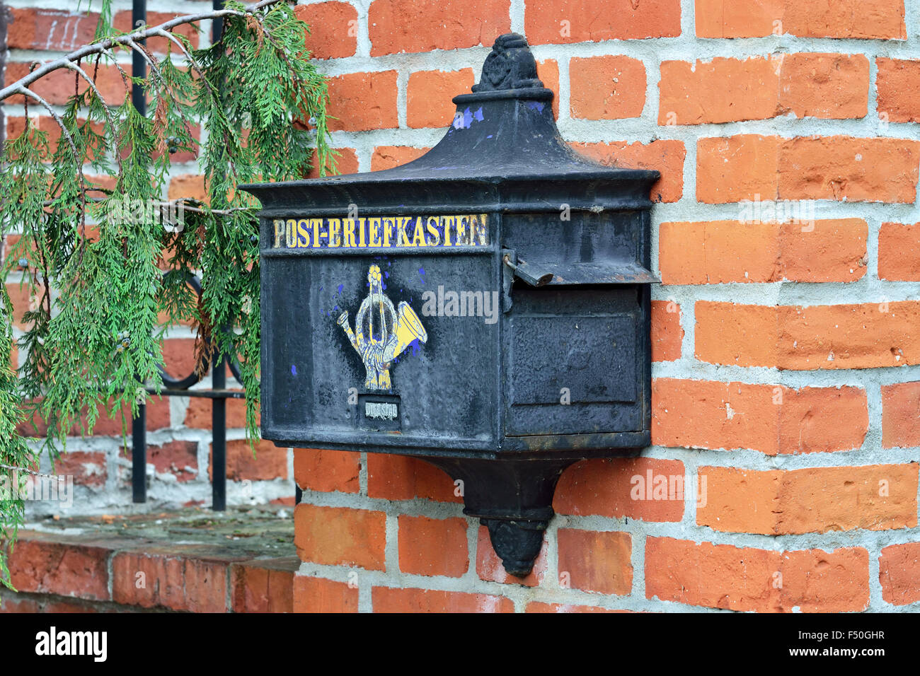 Old German mailbox. Museum of the World ocean. Kaliningrad (until 1946 ...