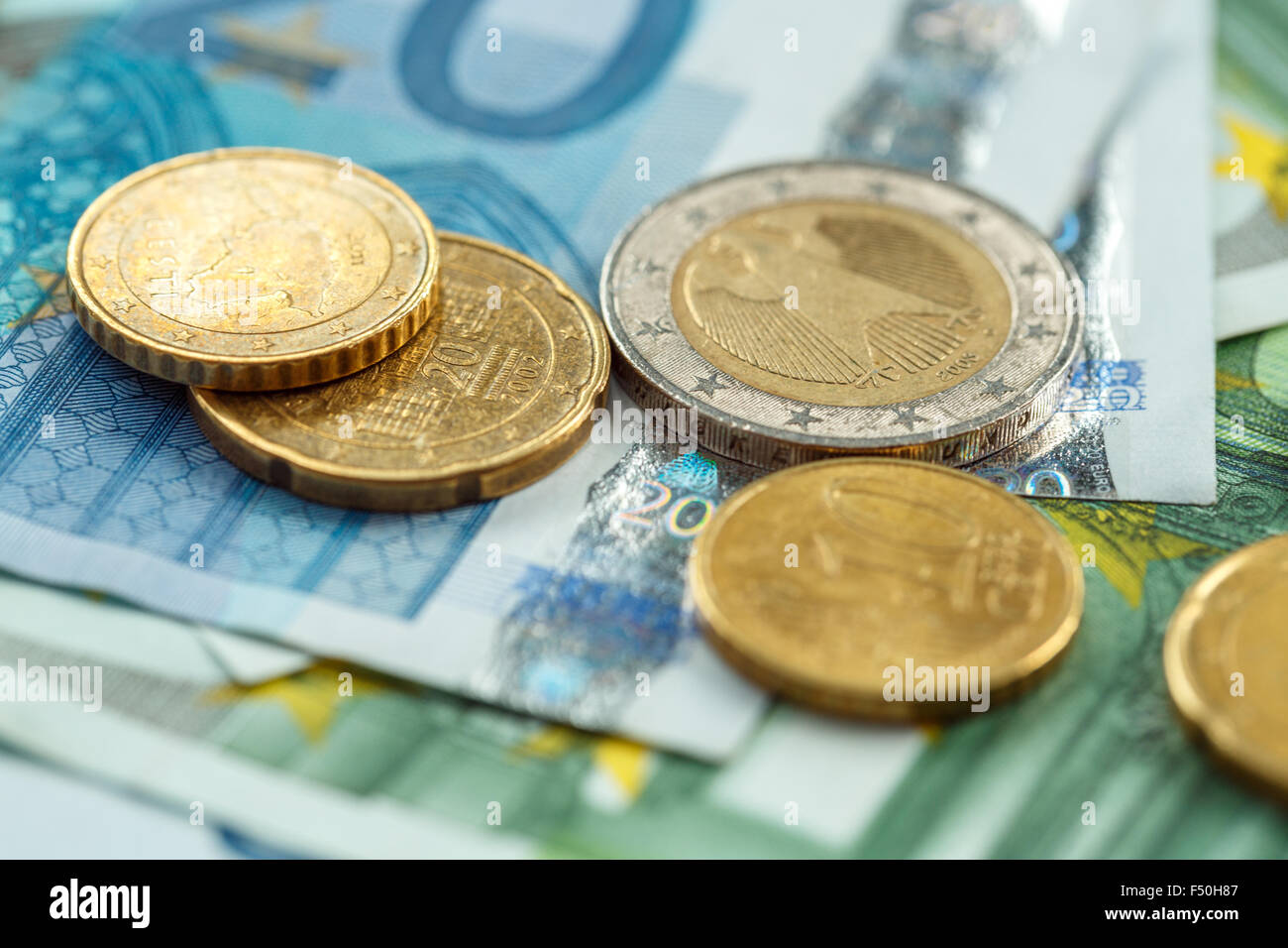 Money euro coins and banknotes Stock Photo - Alamy