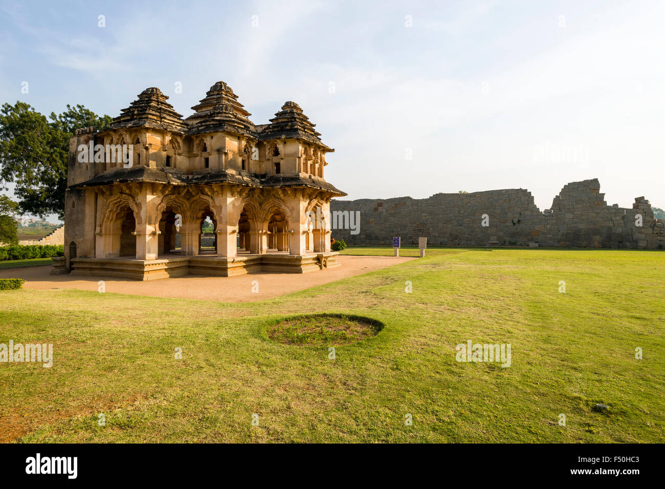 The Lotus Mahal, a part of the ruins of the former Vijayanagara Empire ...