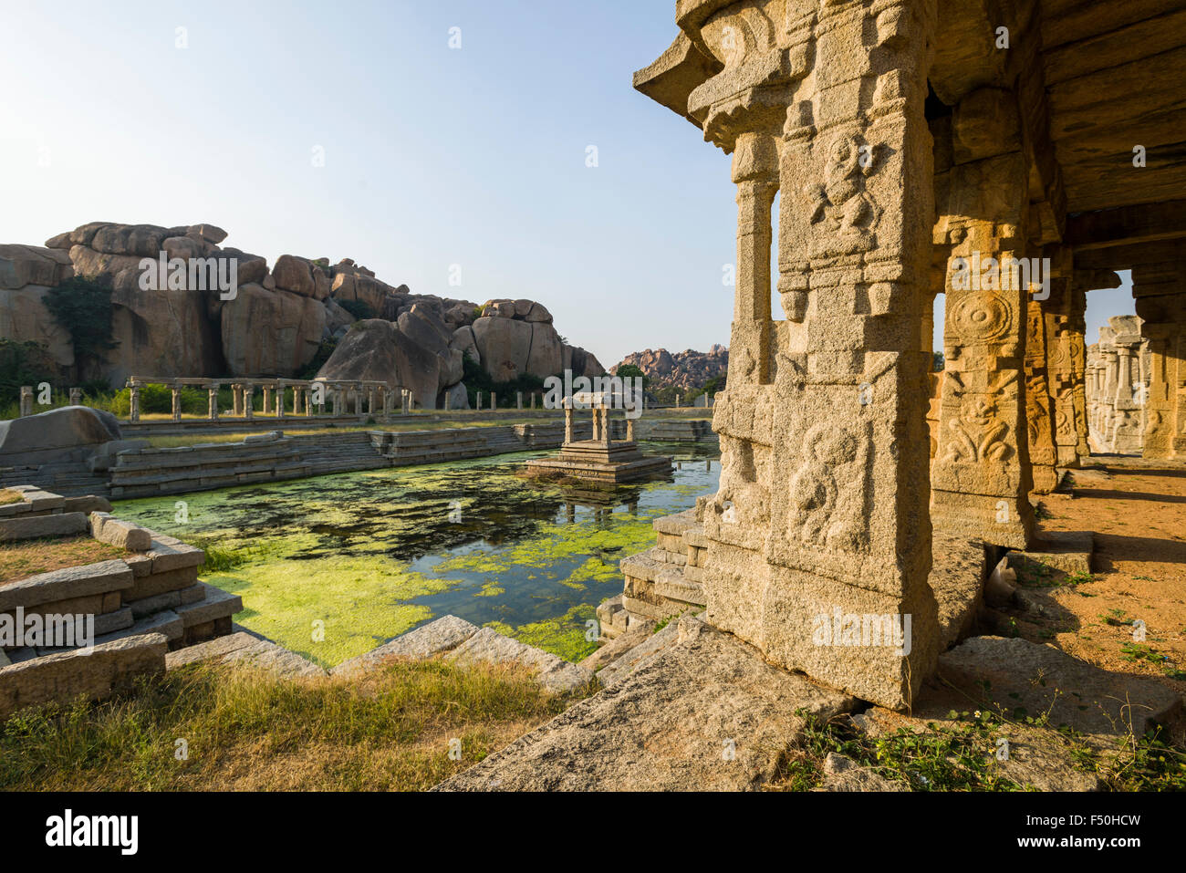 The Achyutaraya Temple, a part of the ruins of the former Vijayanagara ...