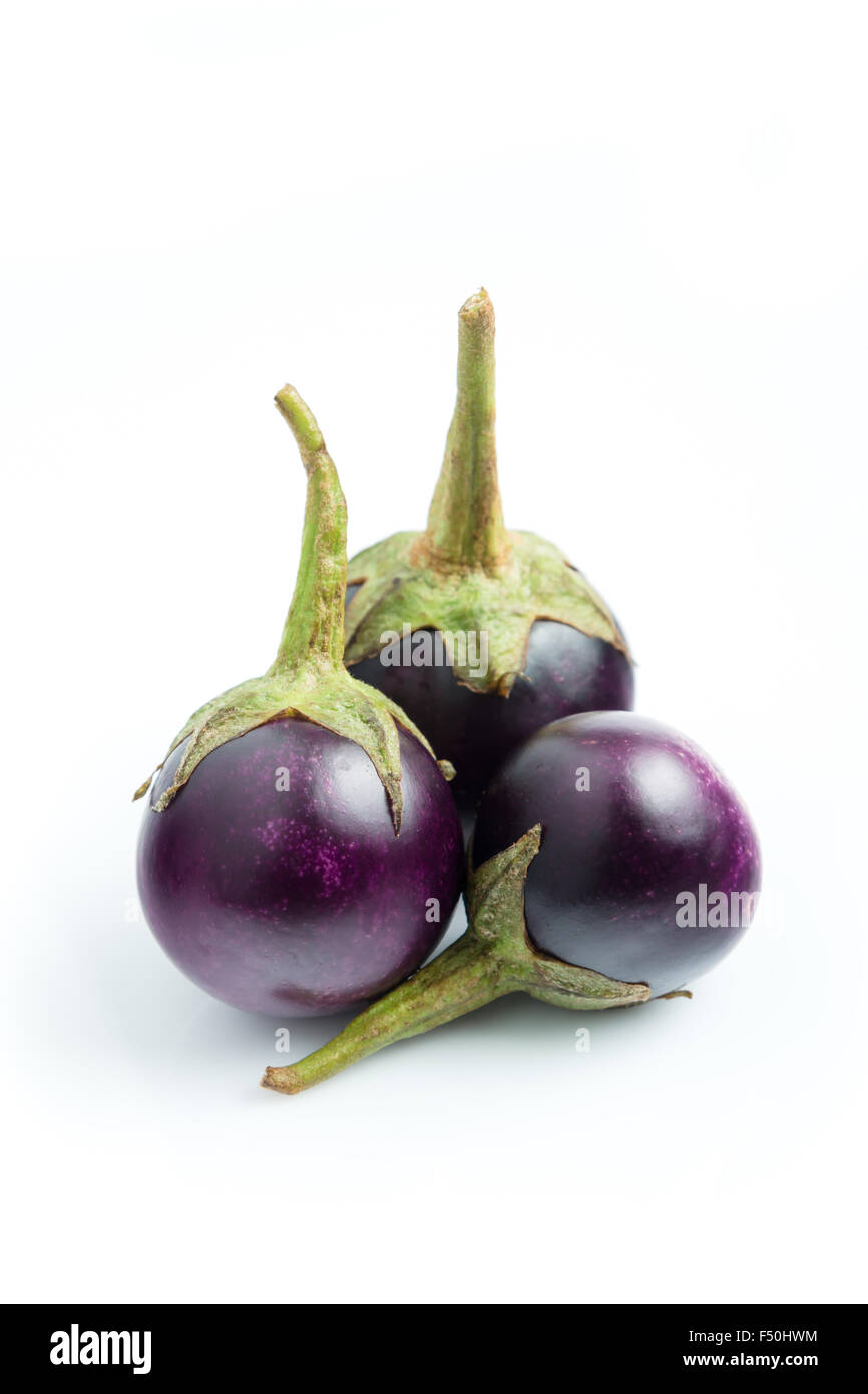 Purple Brinjal, eggplant isolated on white background Stock Photo - Alamy