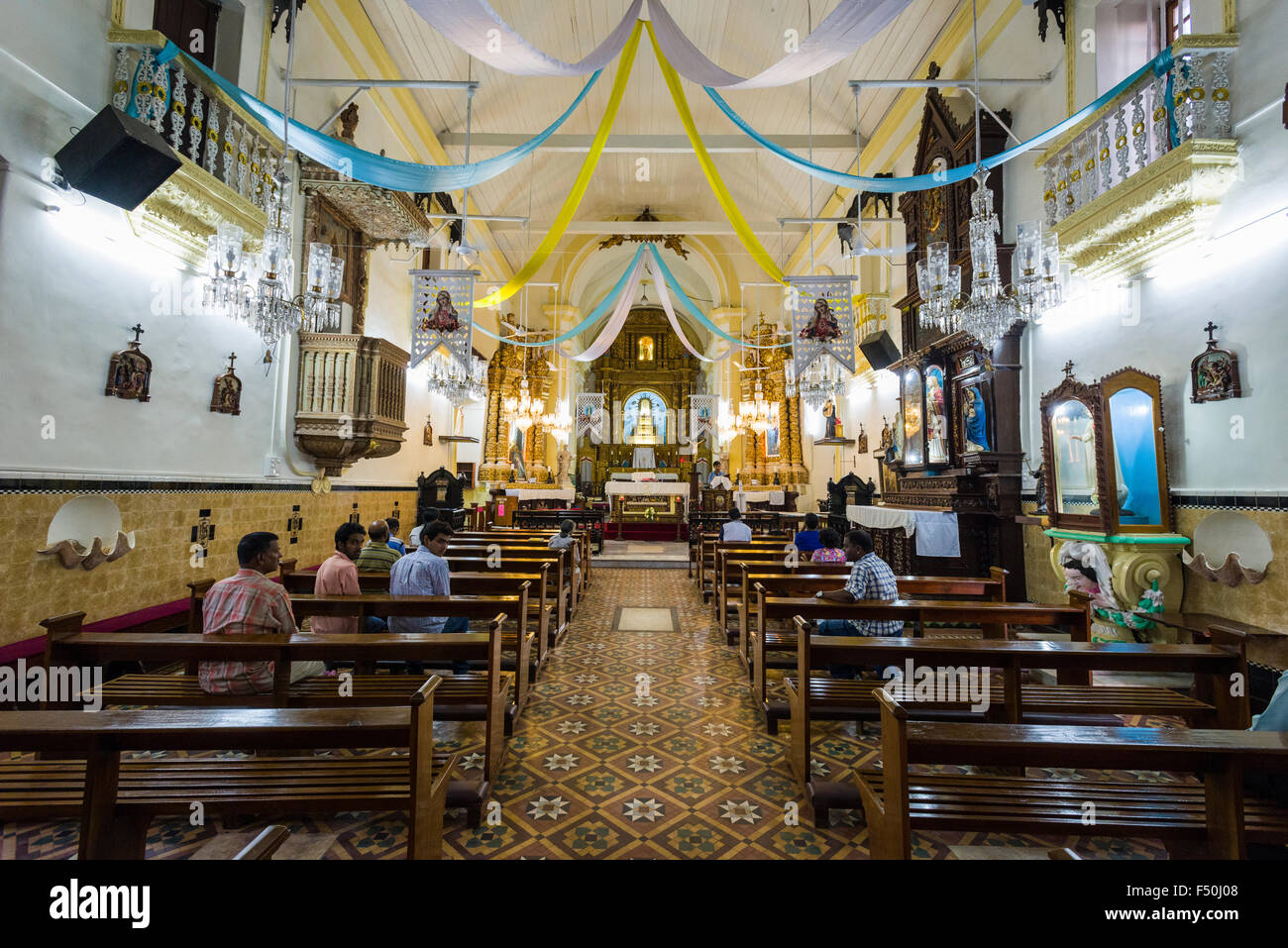 Inside the Panchim Church, the main church in the Capitol City of Goa ...