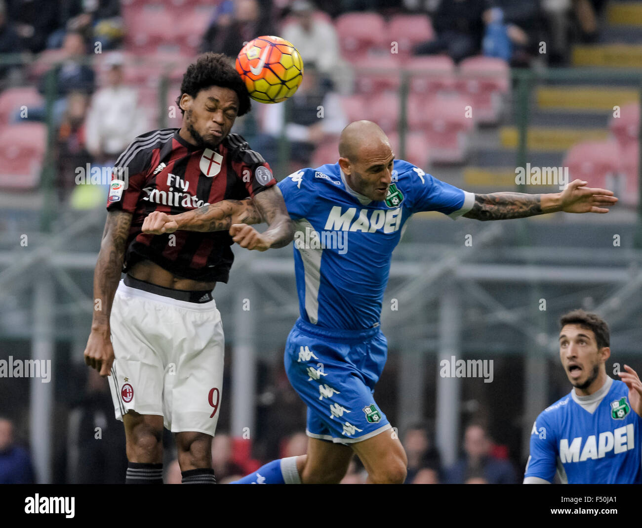 Milan, Italy. 25th Oct, 2015. Luiz Adriano (left) of AC Milan and Paolo ...