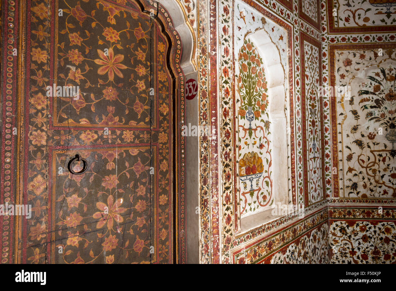 Interior of the Gaj Mandir, part of Junagarh Fort, originally called ...