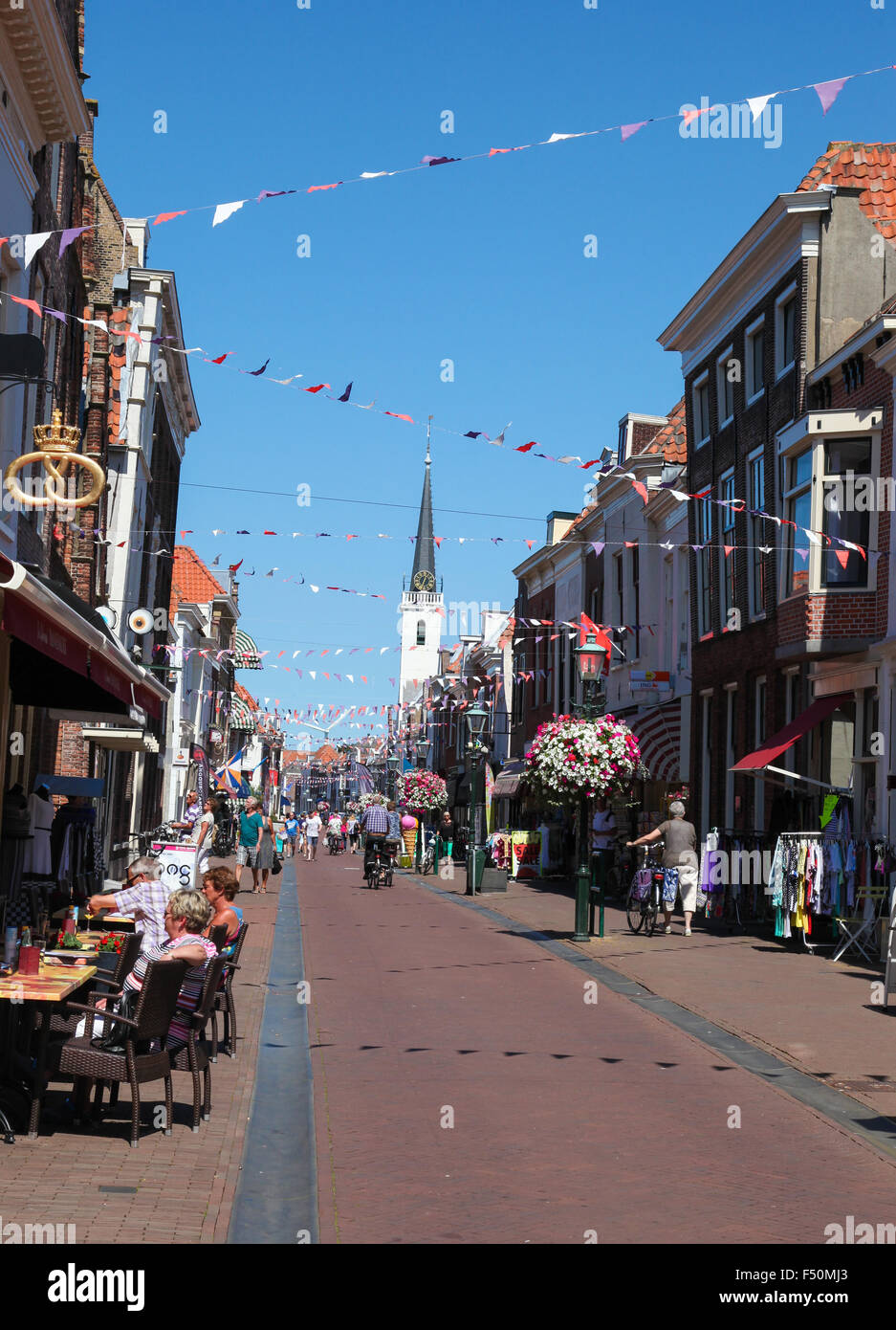 BRIELLE, THE NETHERLANDS - AUGUST 8, 2015: Old Houses and Church in ...