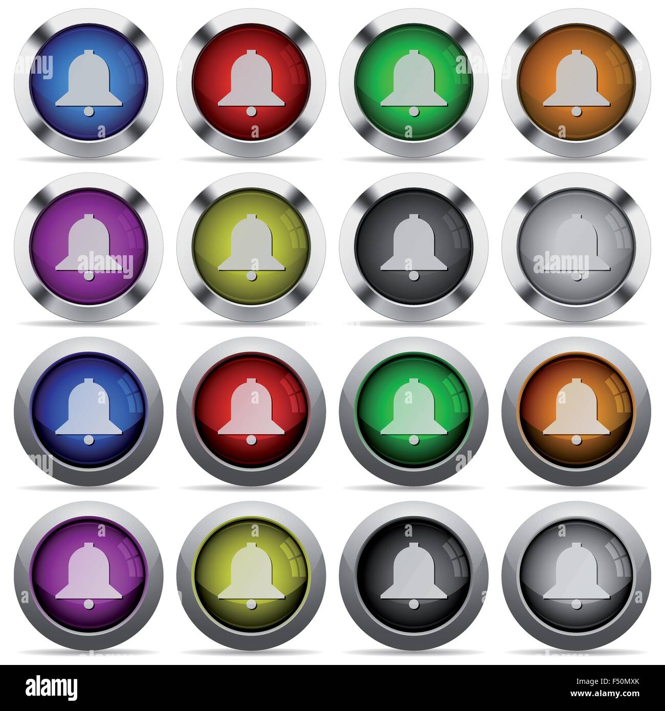Set Of Bell Glossy Web Buttons Arranged Layer Structure Stock Vector Image And Art Alamy