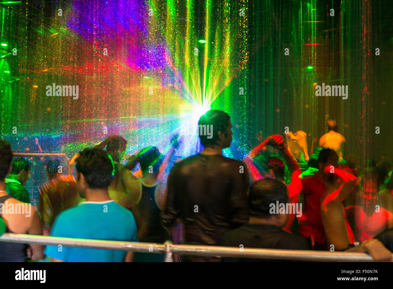 People dance in a water disco at Wonder La, the big amusement park ...