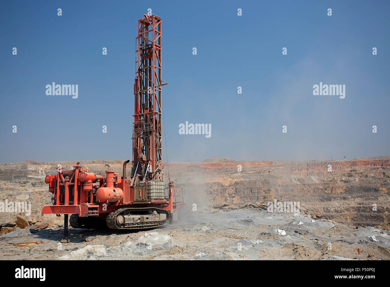 Mining in Africa. Large drill rig Stock Photo - Alamy