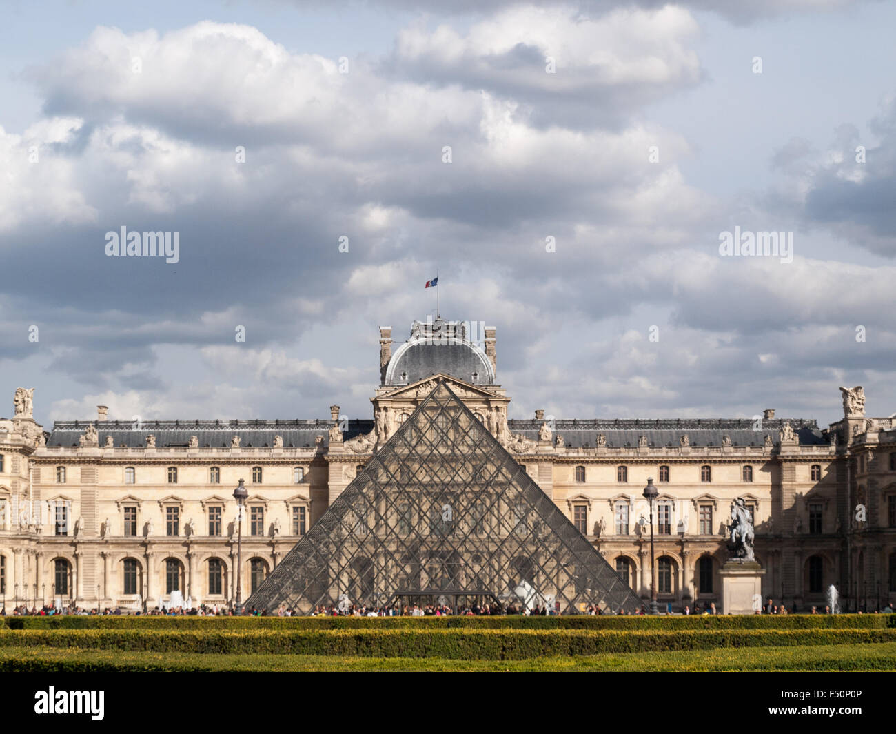 Louvre Palace and pyramid Stock Photo - Alamy