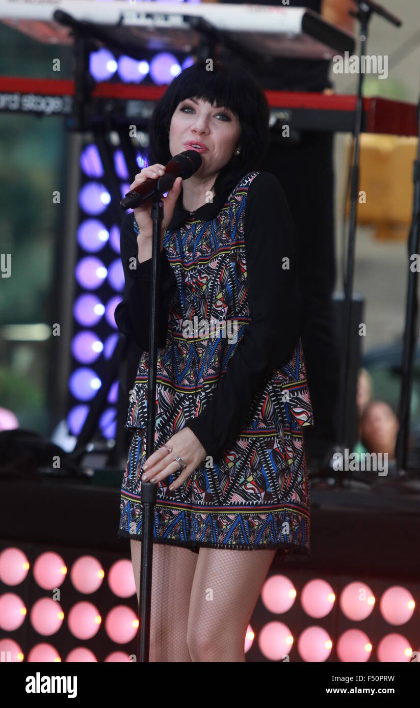 Singer Carly Rae Jepsen performs on NBC's 'Today' at Rockefeller Plaza ...