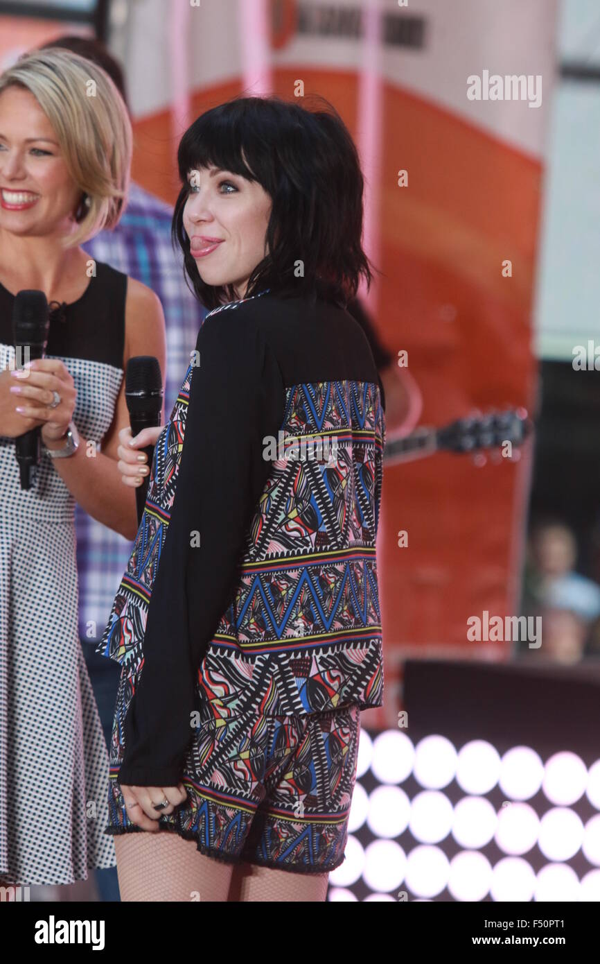 Singer Carly Rae Jepsen performs on NBC's 'Today' at Rockefeller Plaza ...
