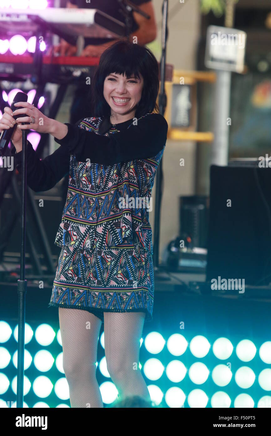 Singer Carly Rae Jepsen performs on NBC's 'Today' at Rockefeller Plaza ...