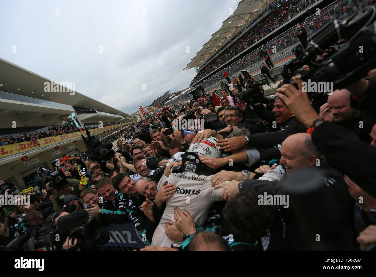 Hamilton f1 austin 2015 hi-res stock photography and images - Alamy