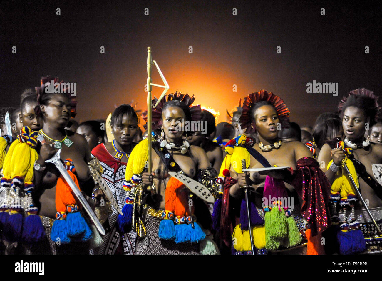 Ludzidzini, Swaziland, Africa - Annual Umhlanga, or reed dance ceremony ...