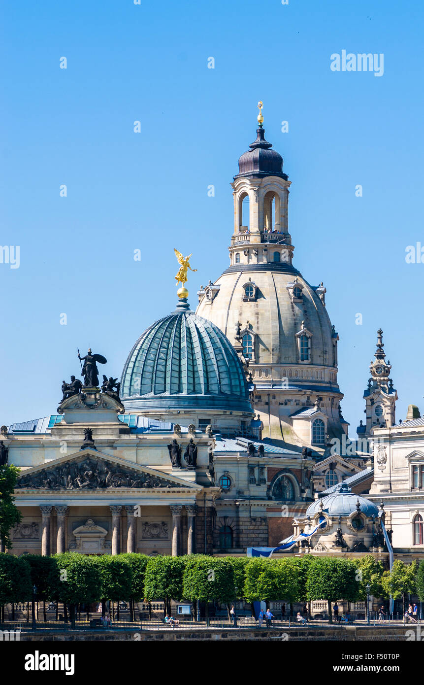 Part of the Brühl Terrace and the Church of our Lady, seen across the ...