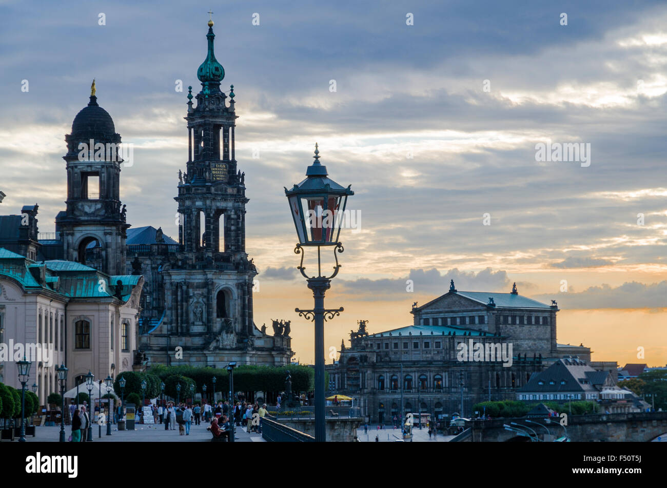 The church Catholic Court Chapel and Dresden Semper Opera in the last ...