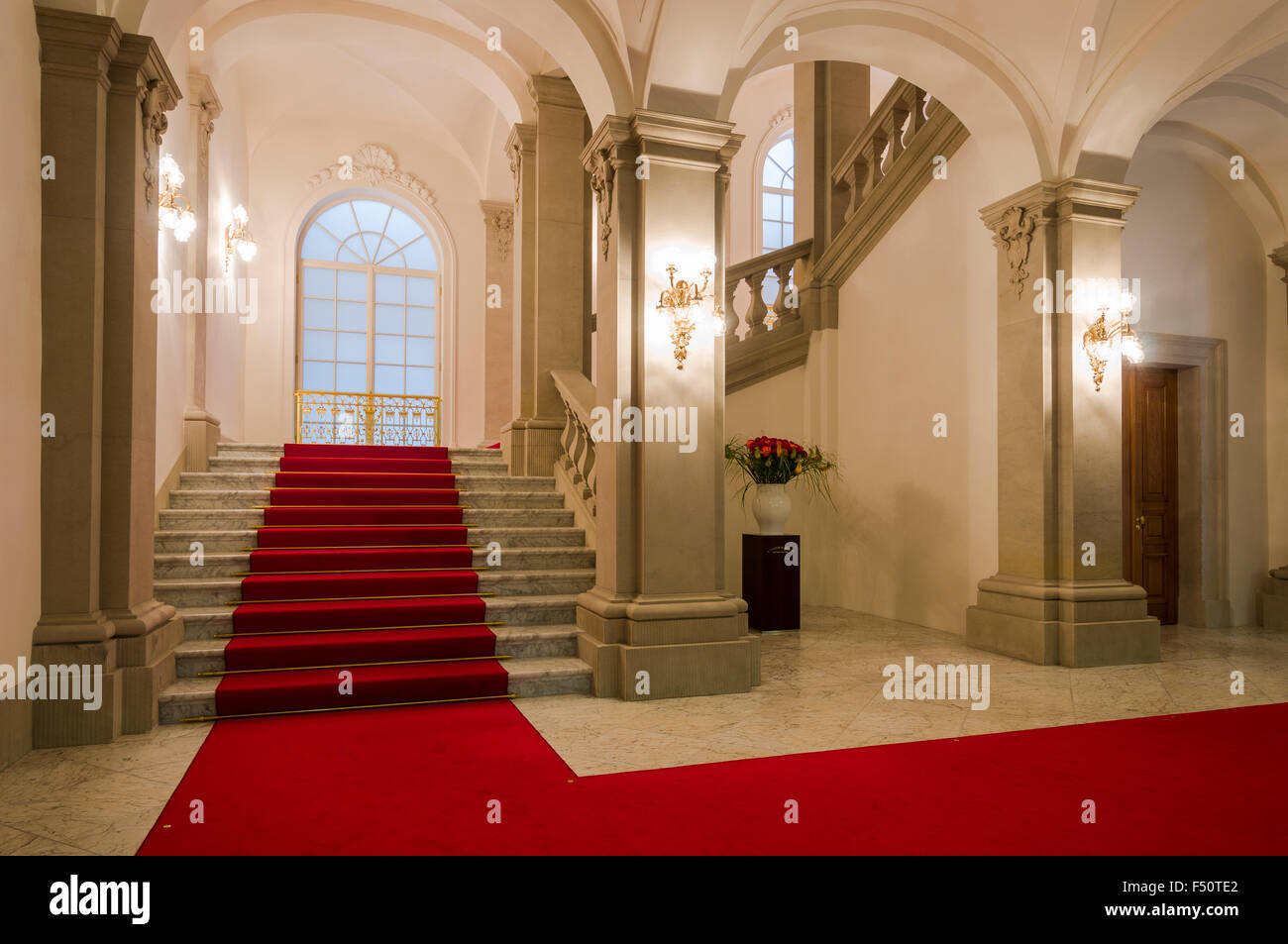 The newly renovated English Staircase, a stairway inside Dresden castle ...