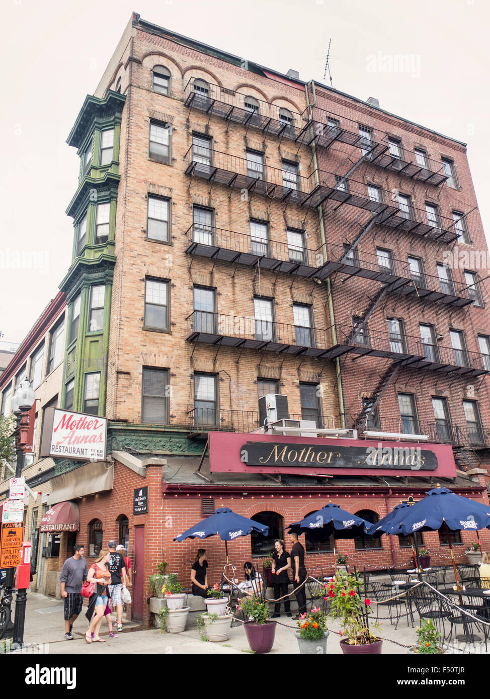 Mother Anna's restaurant; Boston North End Stock Photo - Alamy
