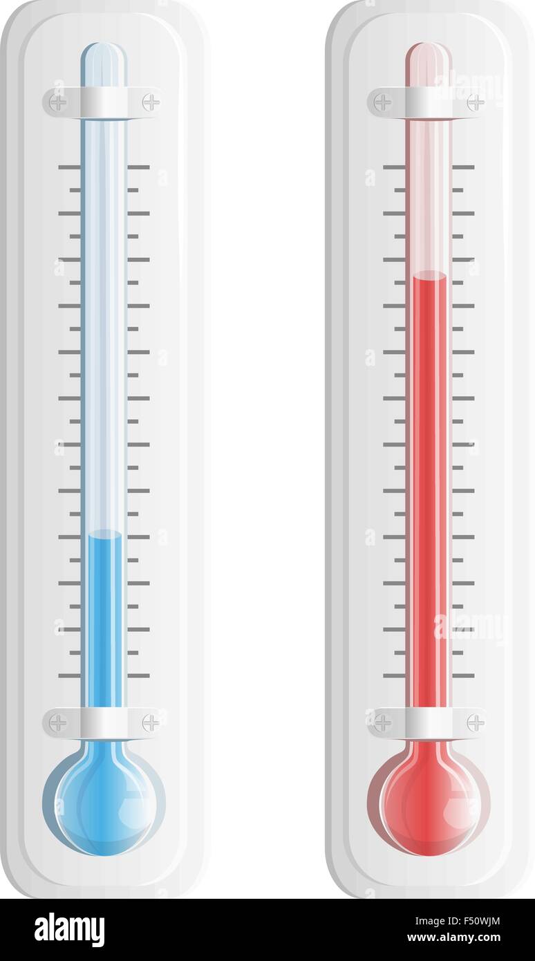 Thermometer. Hot and cold temperature. Vector Stock Vector Image & Art ...