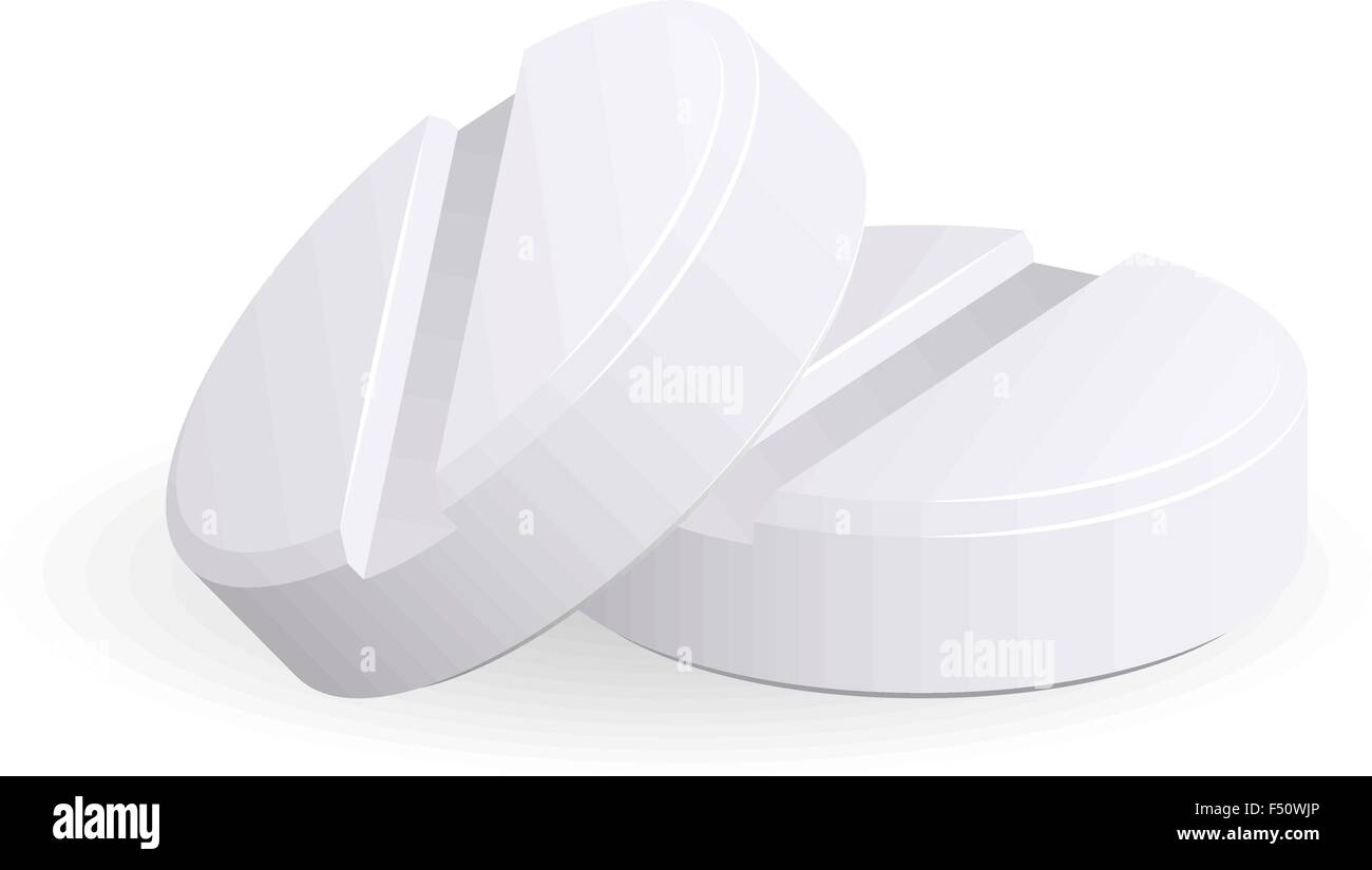Medicament: two pills over white. Vector Stock Vector Image & Art - Alamy