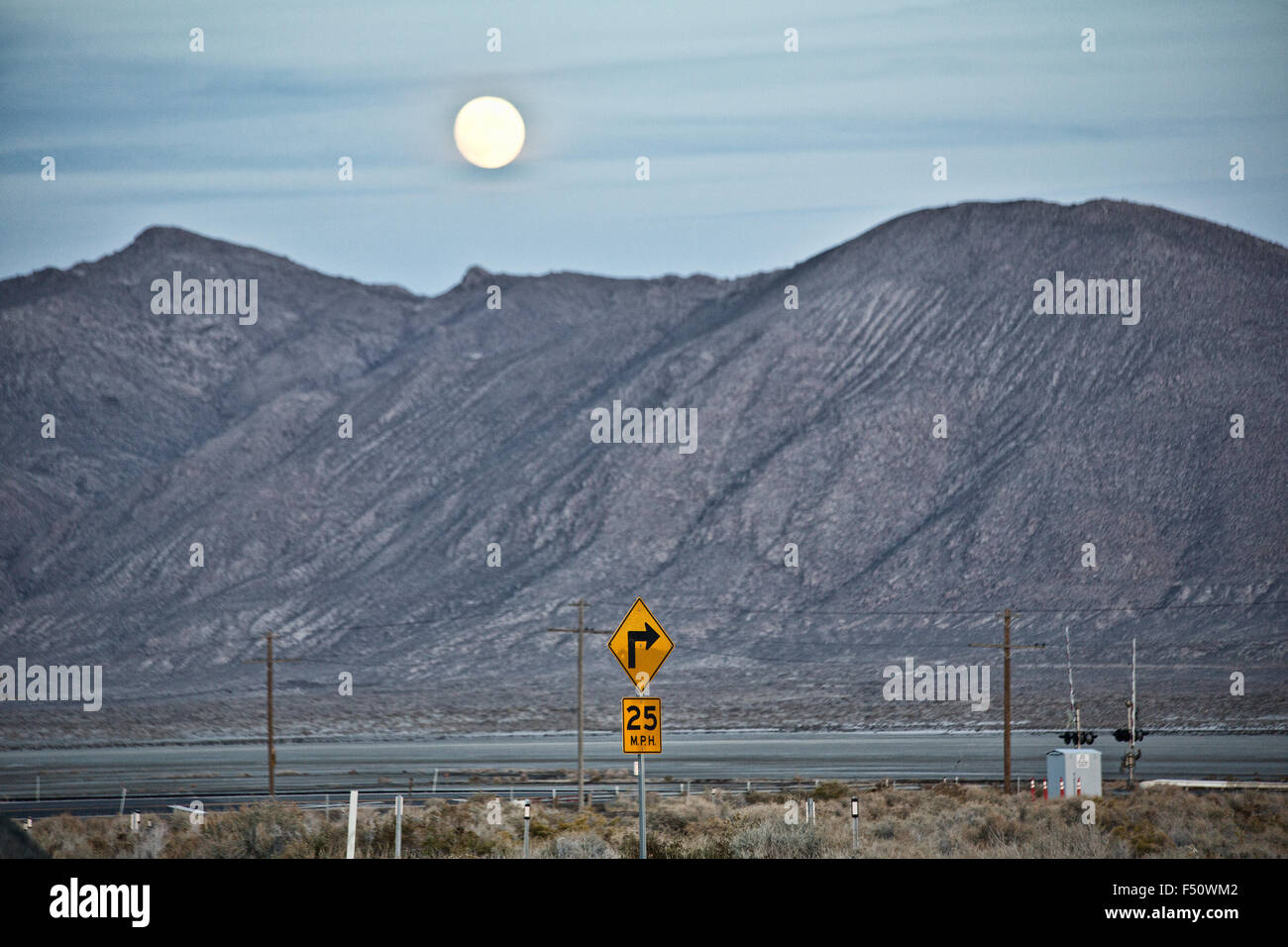 Highway signs in the desert Stock Photo - Alamy