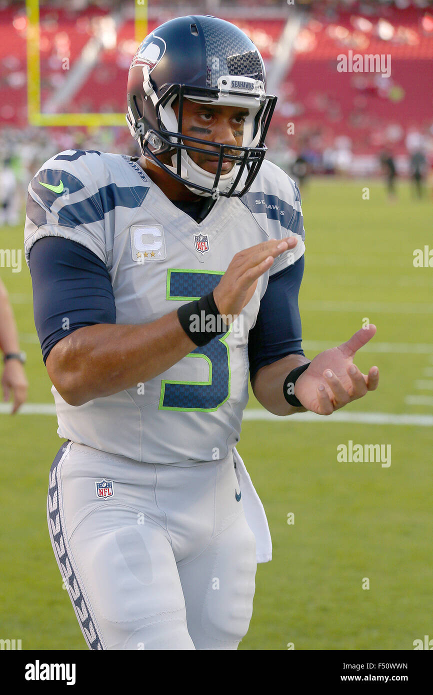 Santa Clara, CA. 22nd Oct, 2015. Seattle quarterback Russell Wilson ...