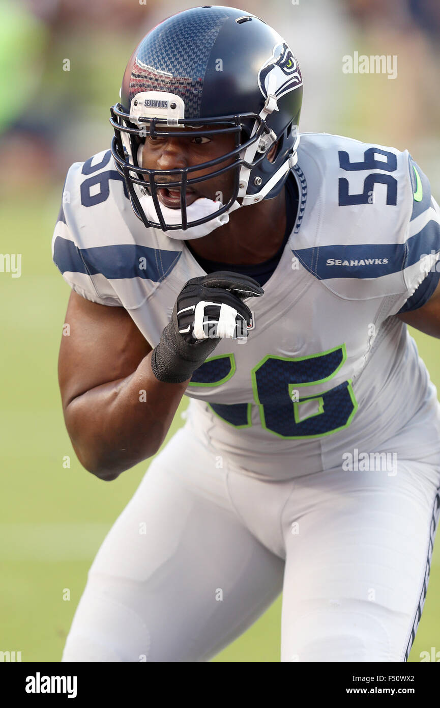 Santa Clara, CA. 22nd Oct, 2015. Seattle linebacker Cliff Avril during ...