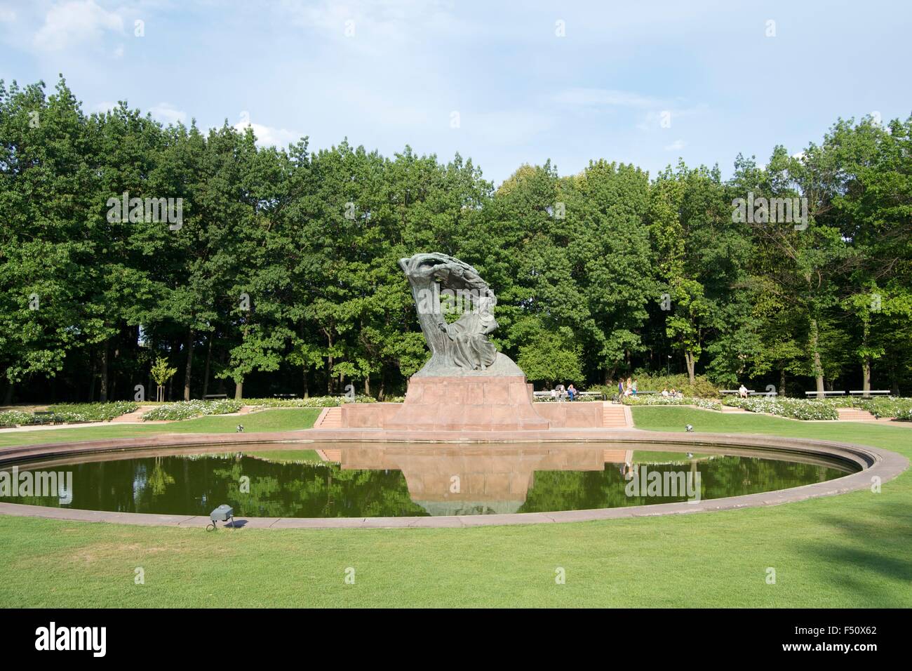 Lazienki park Chopin Frederik memorial monument Stock Photo - Alamy