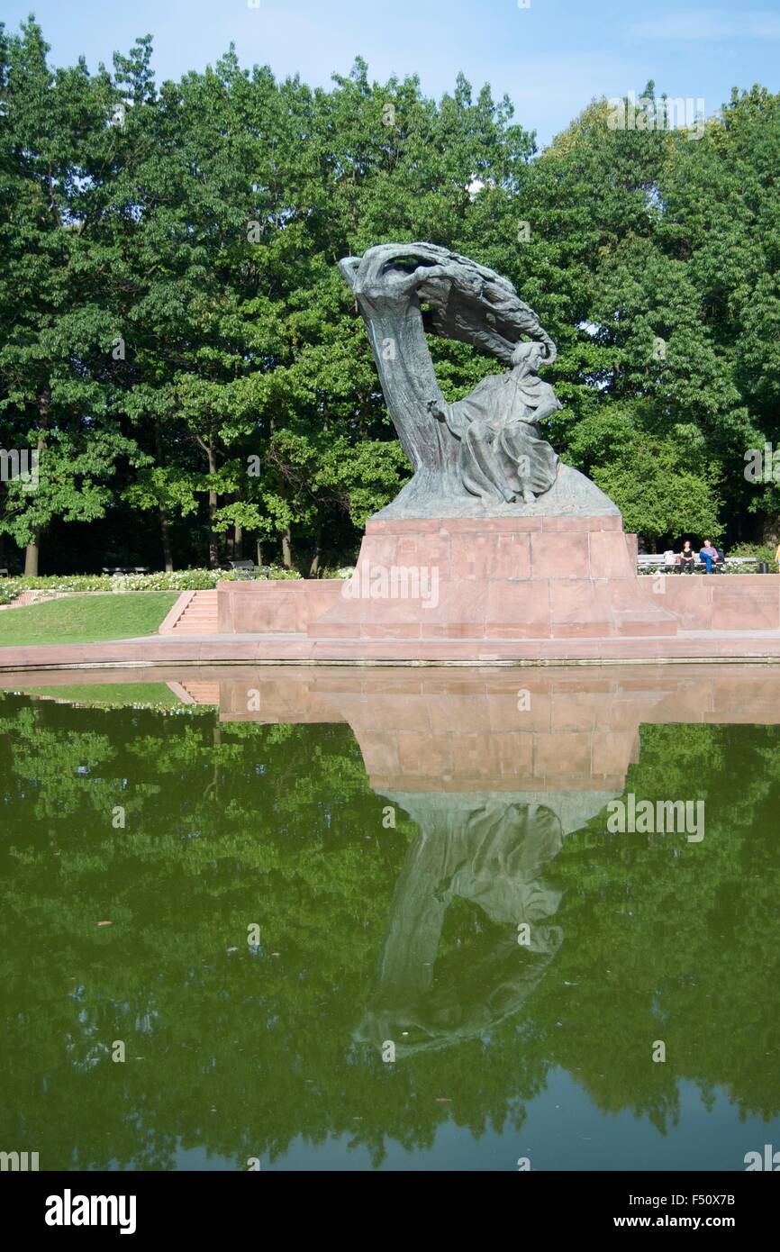 Lazienki park Chopin Frederik memorial monument Stock Photo - Alamy