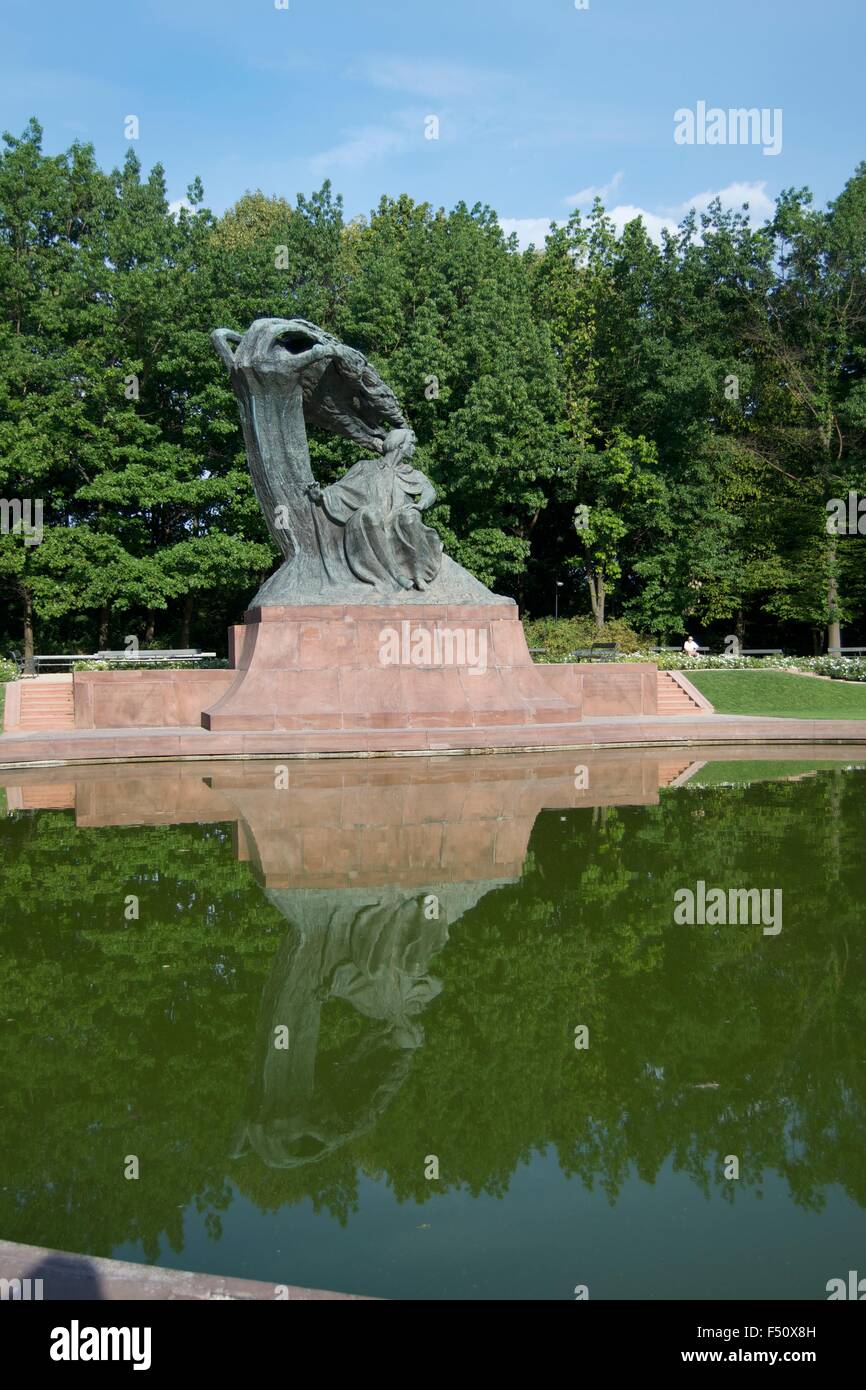 Lazienki park Chopin Frederik memorial monument Stock Photo - Alamy