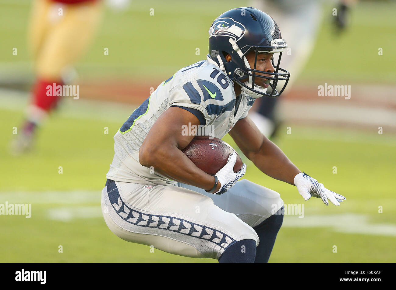 Santa Clara, CA. 22nd Oct, 2015. Seattle wide receiver Tyler Lockett ...
