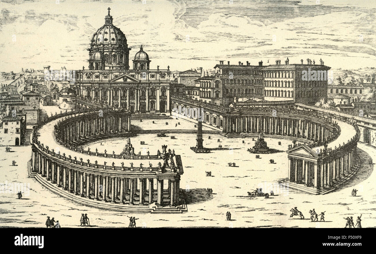 Illustration of St. Peter's Church, Rome, Italy Stock Photo - Alamy