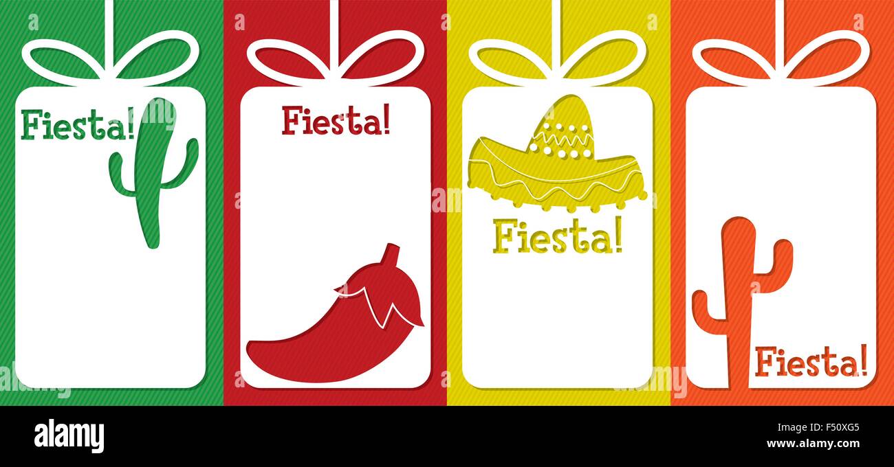 Mexican cut out tag collection in vector format Stock Vector Image ...