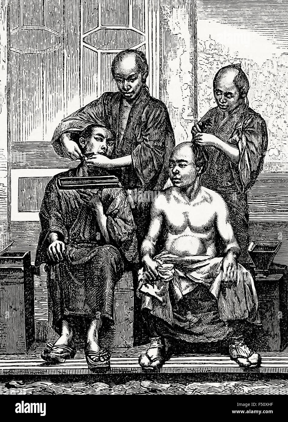 Chinese Barbers, circa 1880 Stock Photo - Alamy
