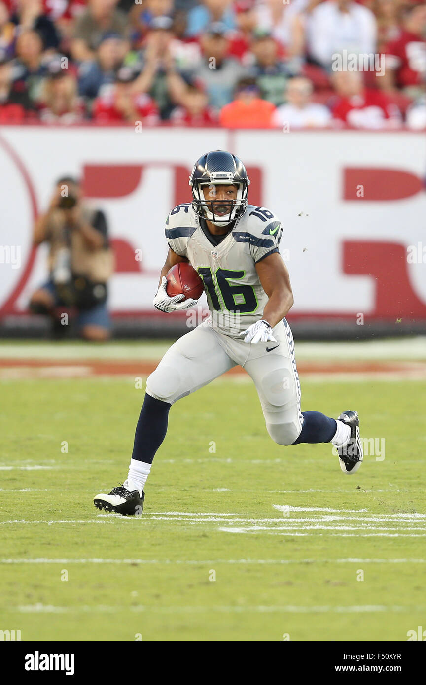 Santa Clara, CA. 22nd Oct, 2015. Seattle wide receiver Tyler Lockett ...