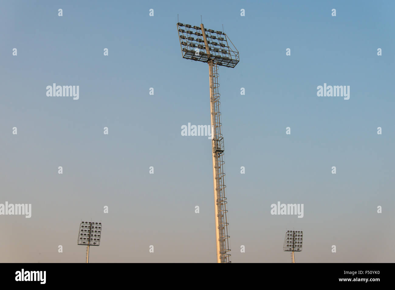 Spotlights of a soccer field. football field. arena. stadium Stock ...