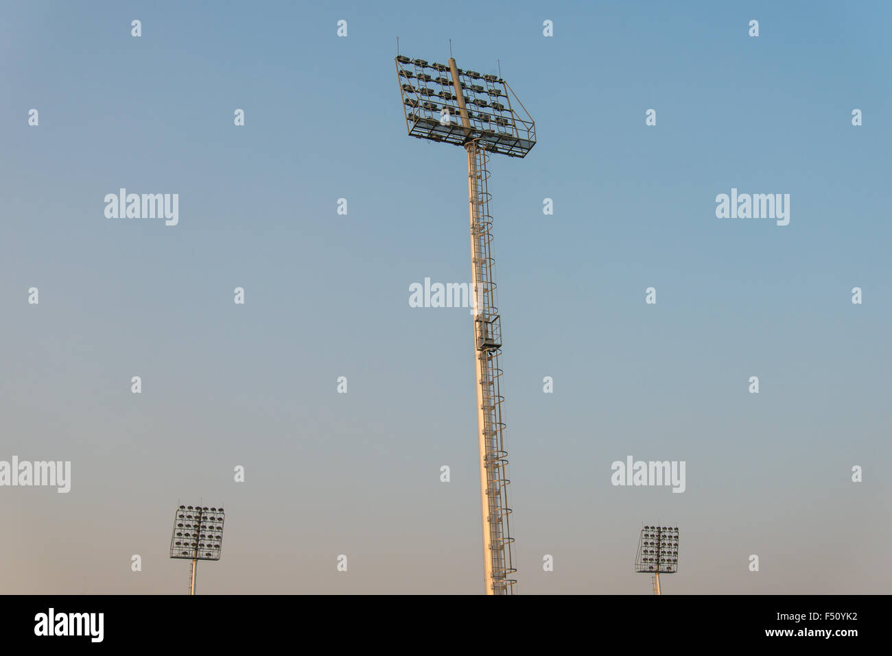 Spotlights of a soccer field. football field. arena. stadium Stock ...