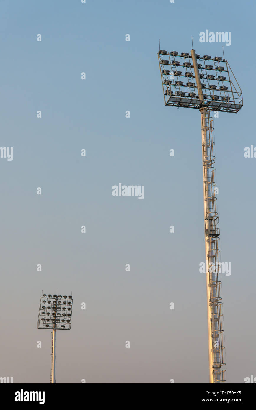 Spotlights of a soccer field. football field. arena. stadium Stock ...
