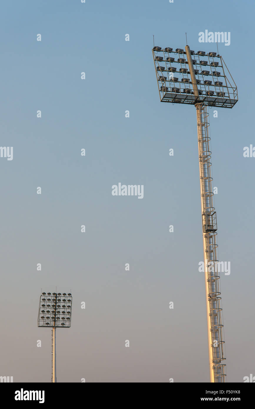 Spotlights of a soccer field. football field. arena. stadium Stock ...
