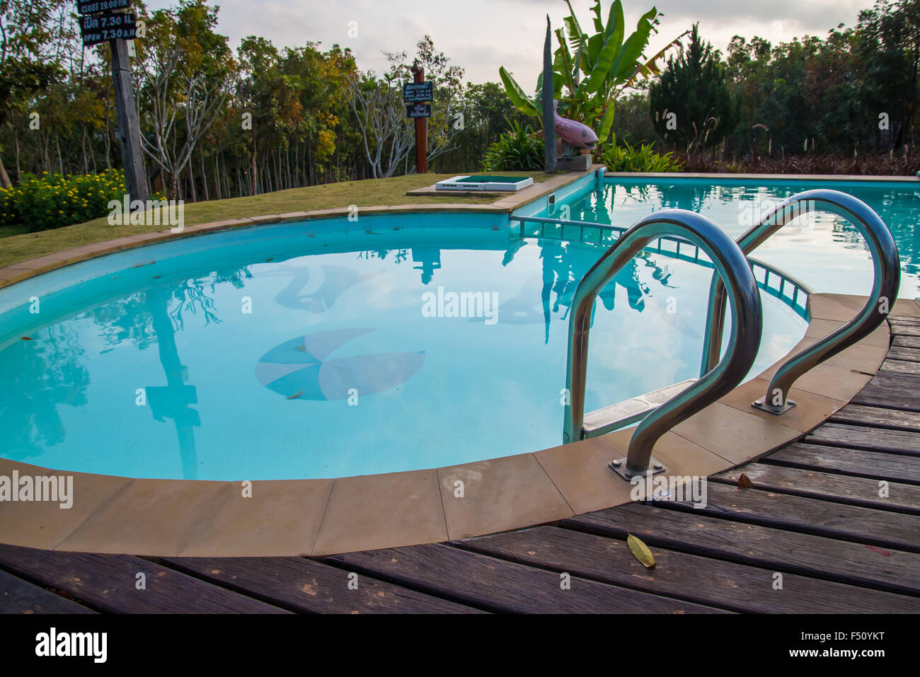 Swimming pool on resort on the mountain Stock Photo - Alamy