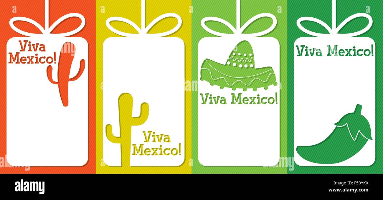 Mexican cut out tag collection in vector format Stock Vector Image ...