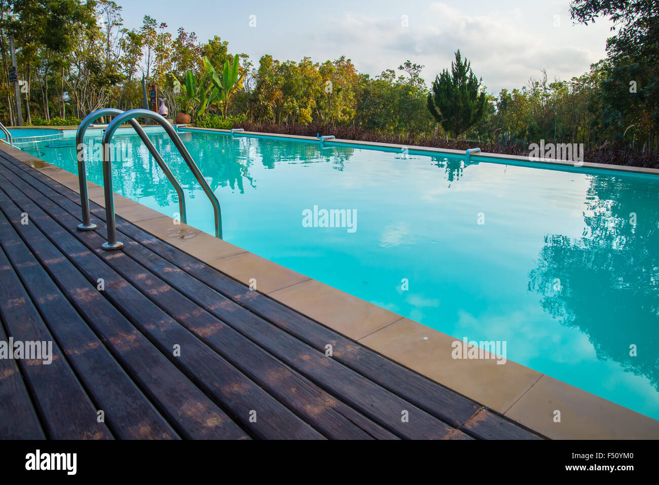 Swimming pool on resort on the mountain Stock Photo - Alamy
