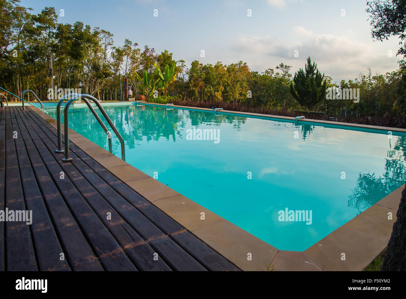 Swimming pool on resort on the mountain Stock Photo - Alamy