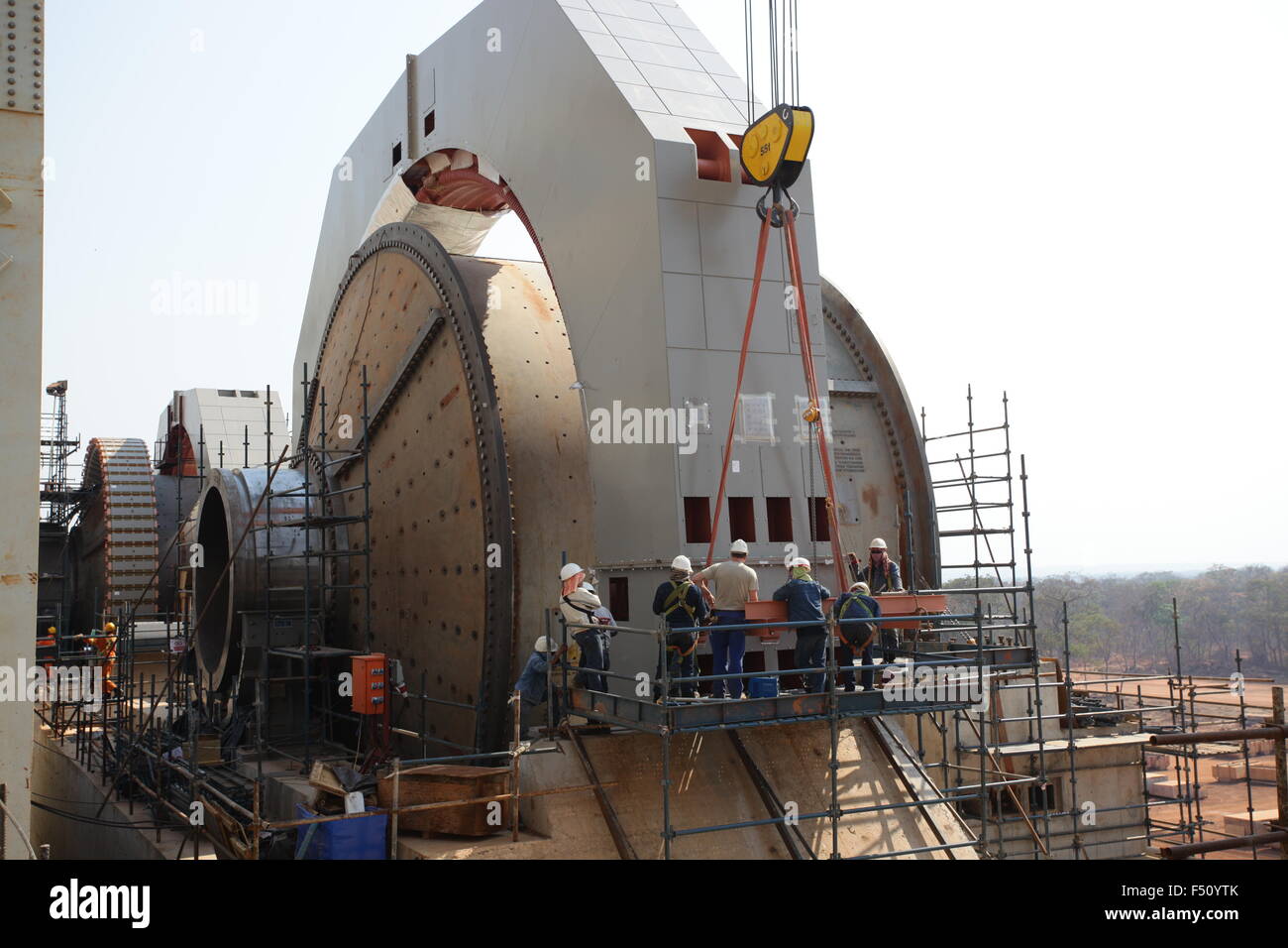 Giant crusher. FQM Copper mining crusher in Zambia, Africa Stock Photo ...