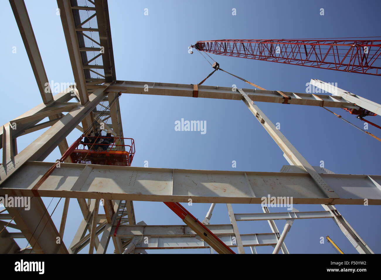 Steel support structures. Crusher. FQM Copper mining operations in ...