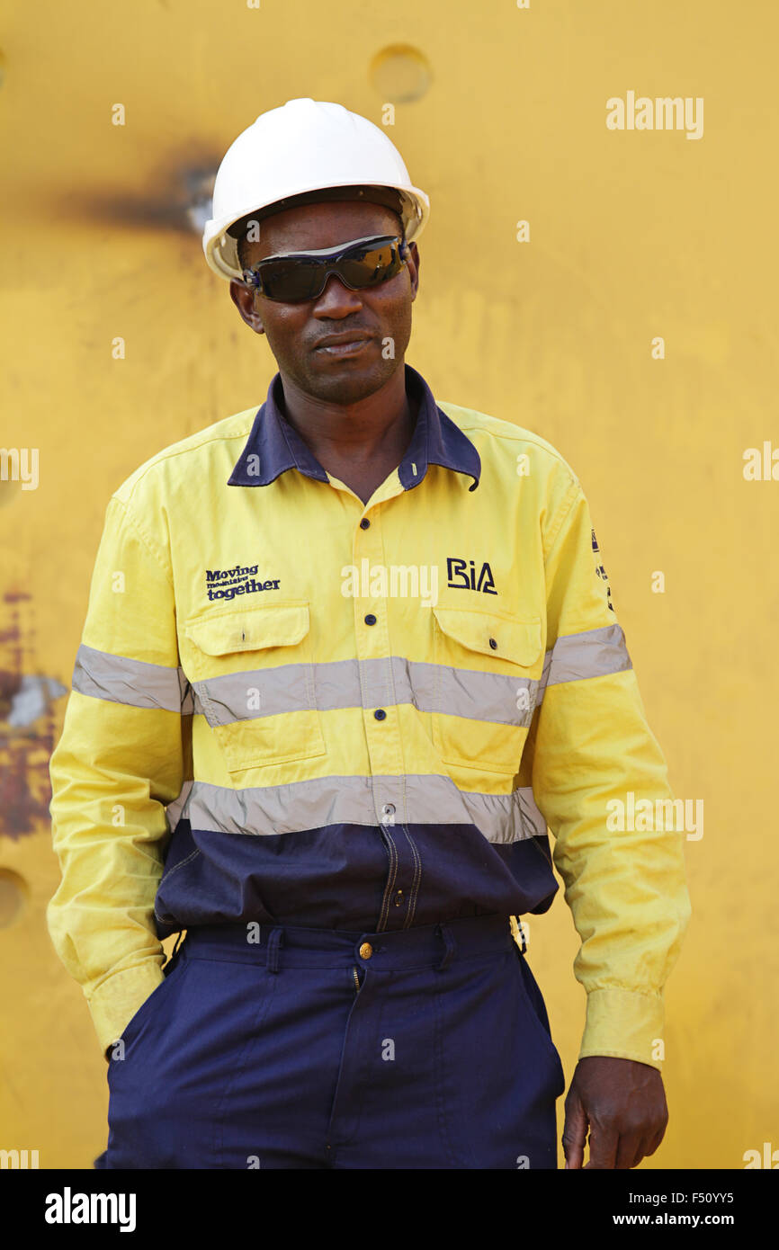BIA employee. FQM Copper mining operations in Zambia, Africa Stock ...