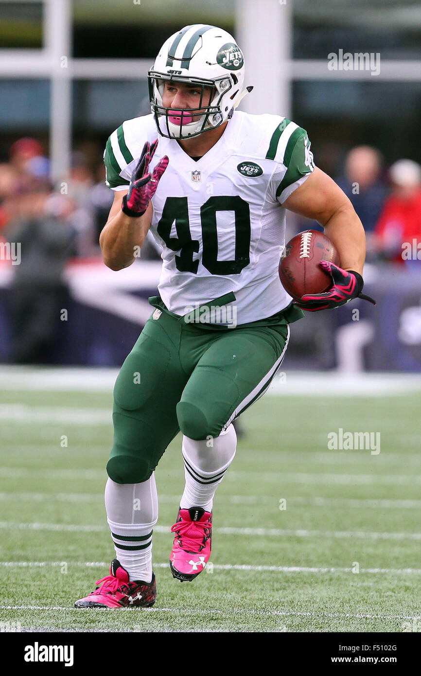 Gillette Stadium. 25th Oct, 2015. MA, USA; New York Jets fullback Tommy ...