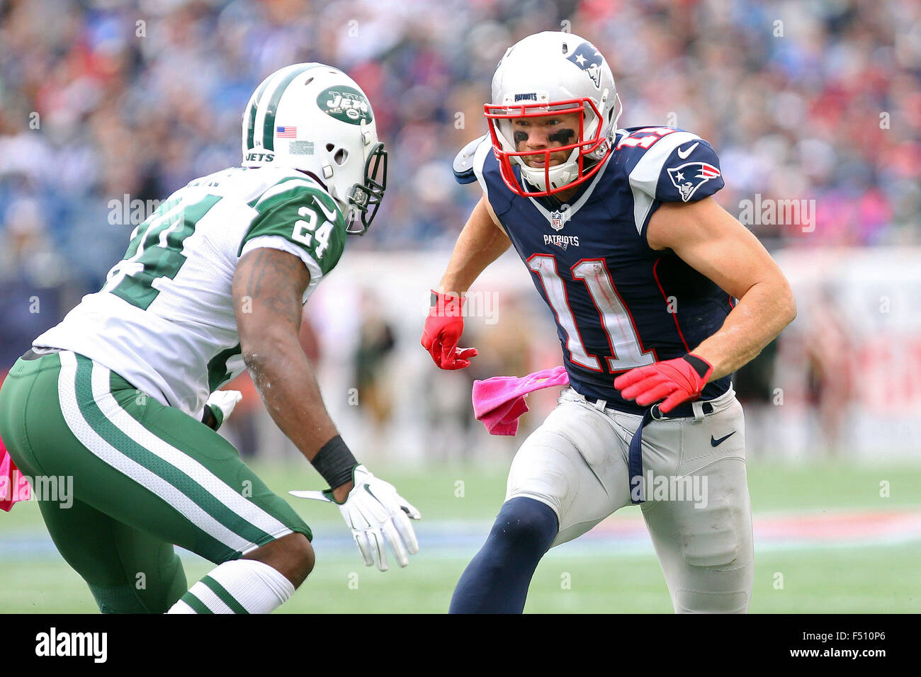 Gillette Stadium. 25th Oct, 2015. MA, USA; New York Jets cornerback ...