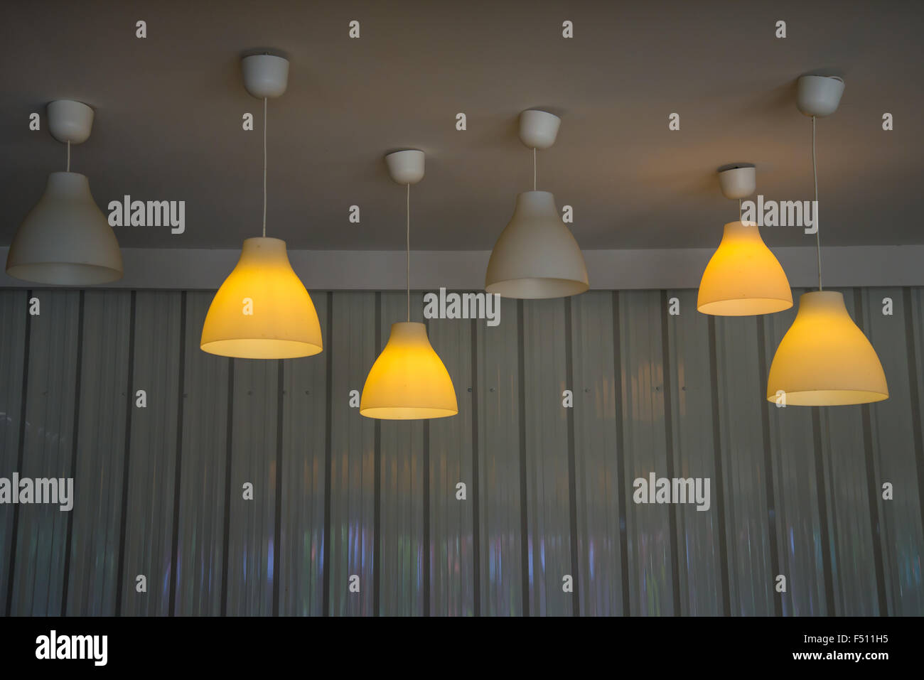 Recessed ceiling lights in a coffee shop Stock Photo - Alamy