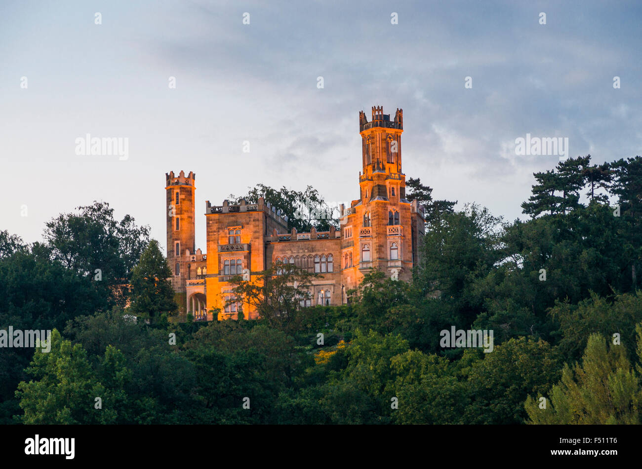 Eckberg Castle in the last light of the day Stock Photo - Alamy
